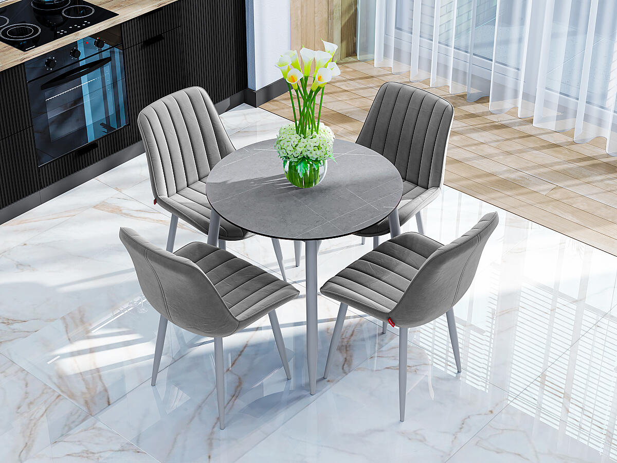 Стол Uni-Form-R.2B 800*800*750 SGrey/Grey Matt Cliff